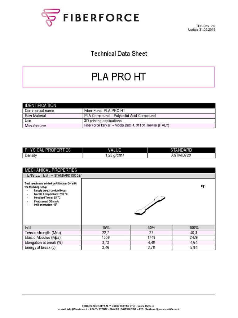 TDS - Pla Pro HT - Rev 2.0 | PDF | Young's Modulus | Strength Of Materials
