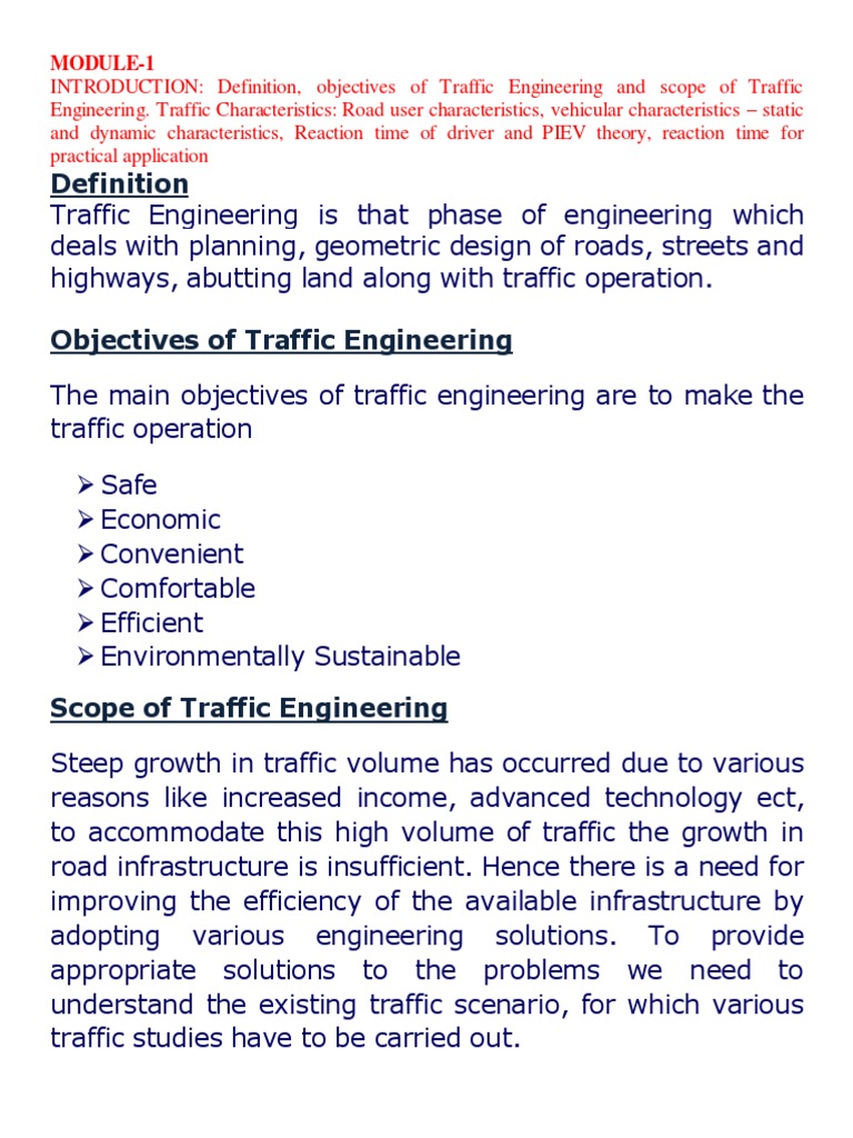 Scope of Traffic Engineering Explained | PDF | Semi Trailer Truck | Truck