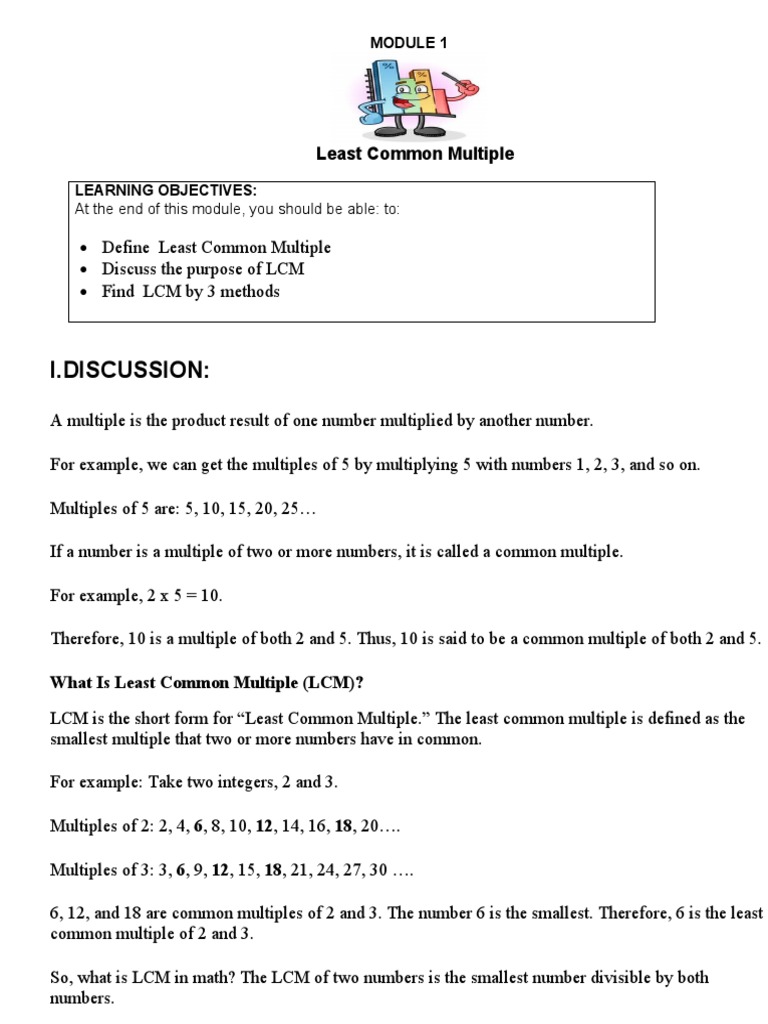 Module 1-Least Common Multiple | PDF | Numbers | Algebra