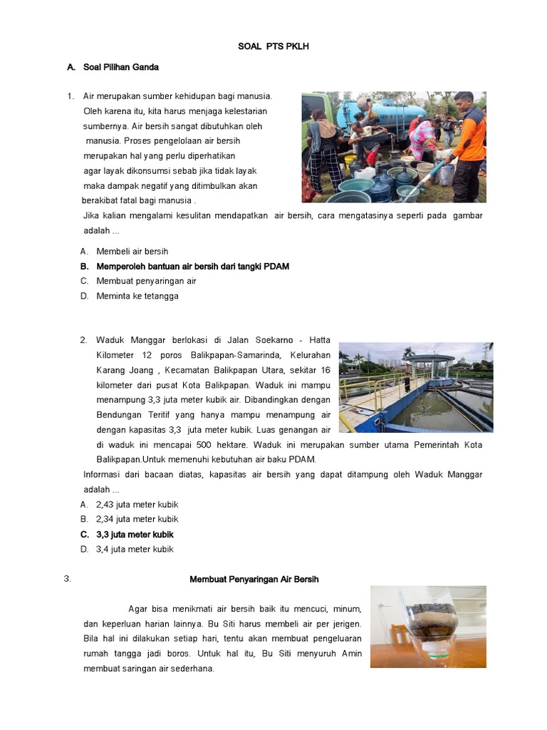 Soal PTS PKLH Ganjil KLS 6 | PDF