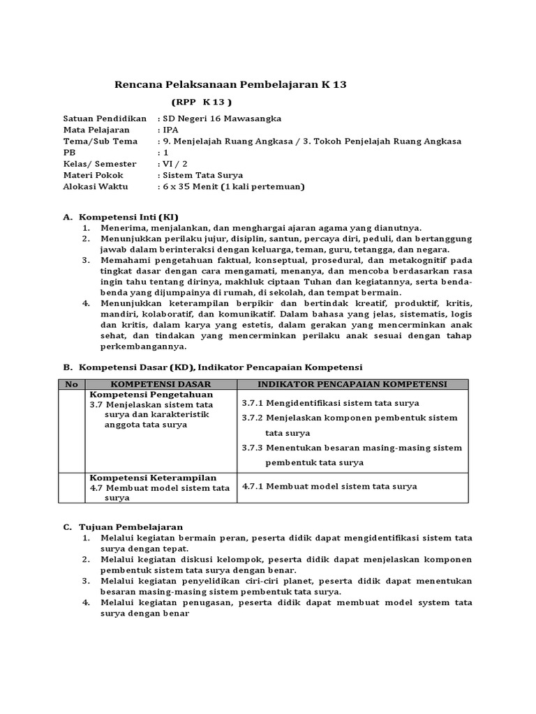 LK 4 RPP KLP 1 | PDF