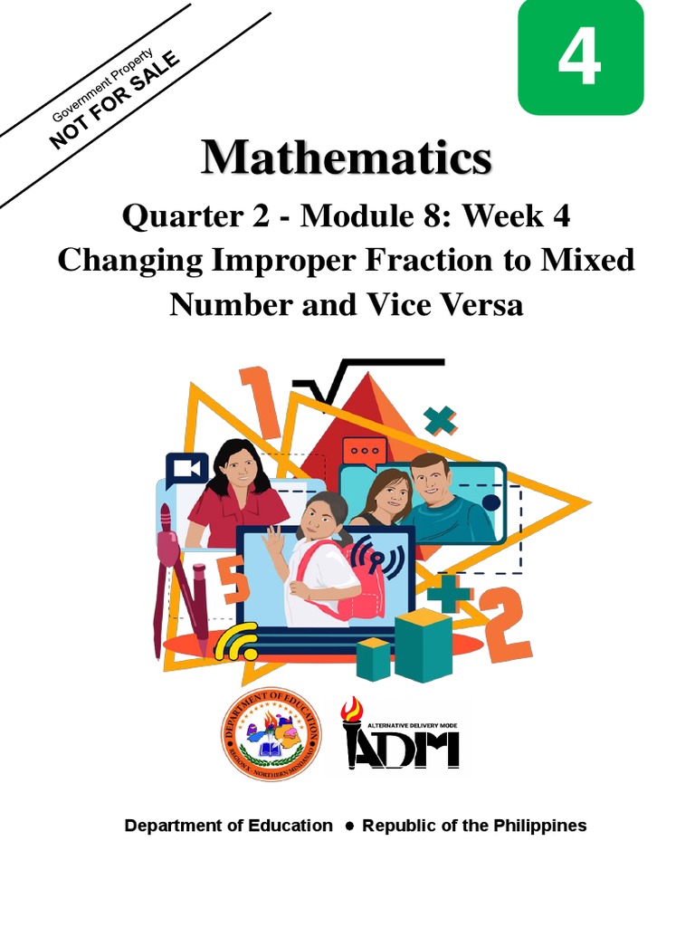 Math4 q2 Mod8 Changingimproperfractiontomixednumber v3 | PDF | Mathematics | Arithmetic