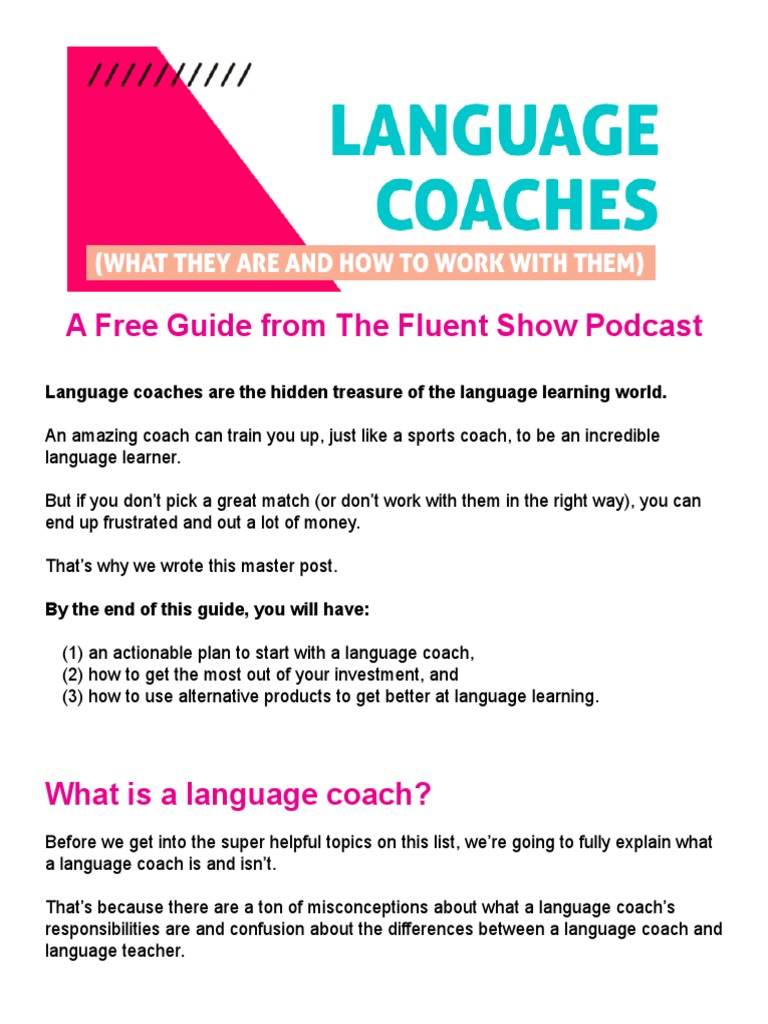 Guide to Language Coaching Success | PDF | Learning | Expert
