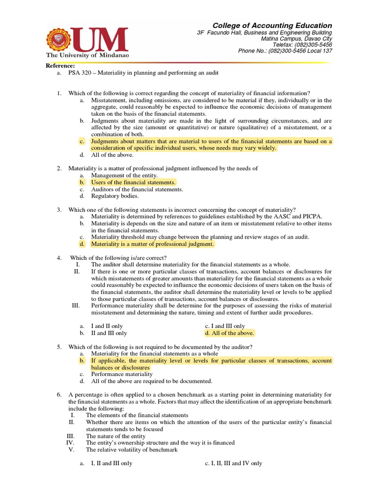 Understanding Materiality in Auditing | PDF | Financial Audit | Audit