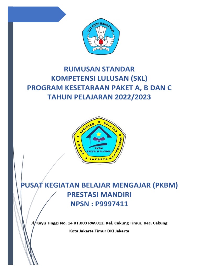 Standar Kompetensi Lulusan (SKL) PKBM Prestasi Mandiri 2022-2023 | PDF | Ilmu Sosial | Kajian ...