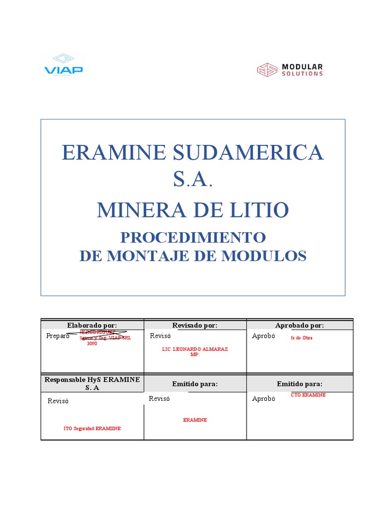 Proc Montaje De Modulos Pdf Soldadura Construcción