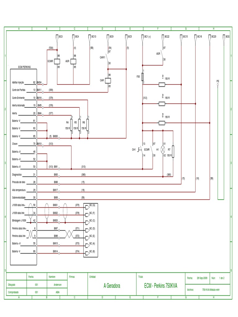 Perkins Esquema 750kva Módulo Eletrico | PDF