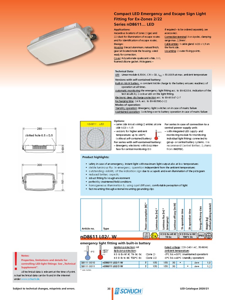 SCHUCH nD8611 LED Leaflet | PDF | Lighting | Alternating Current