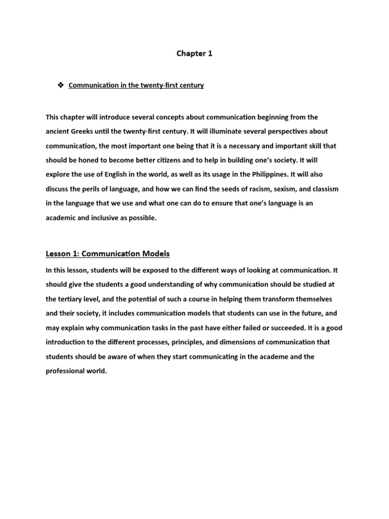 Chapter 1 Gec 5 | PDF | Communication | English Language