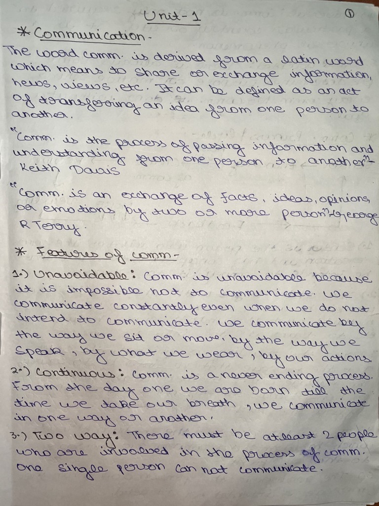 Business Communication Unit 1 | PDF