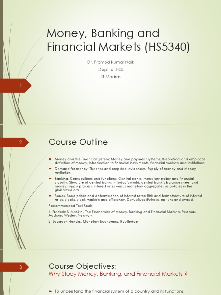 Money, Banking, and Financial Markets Overview | PDF | Money ...