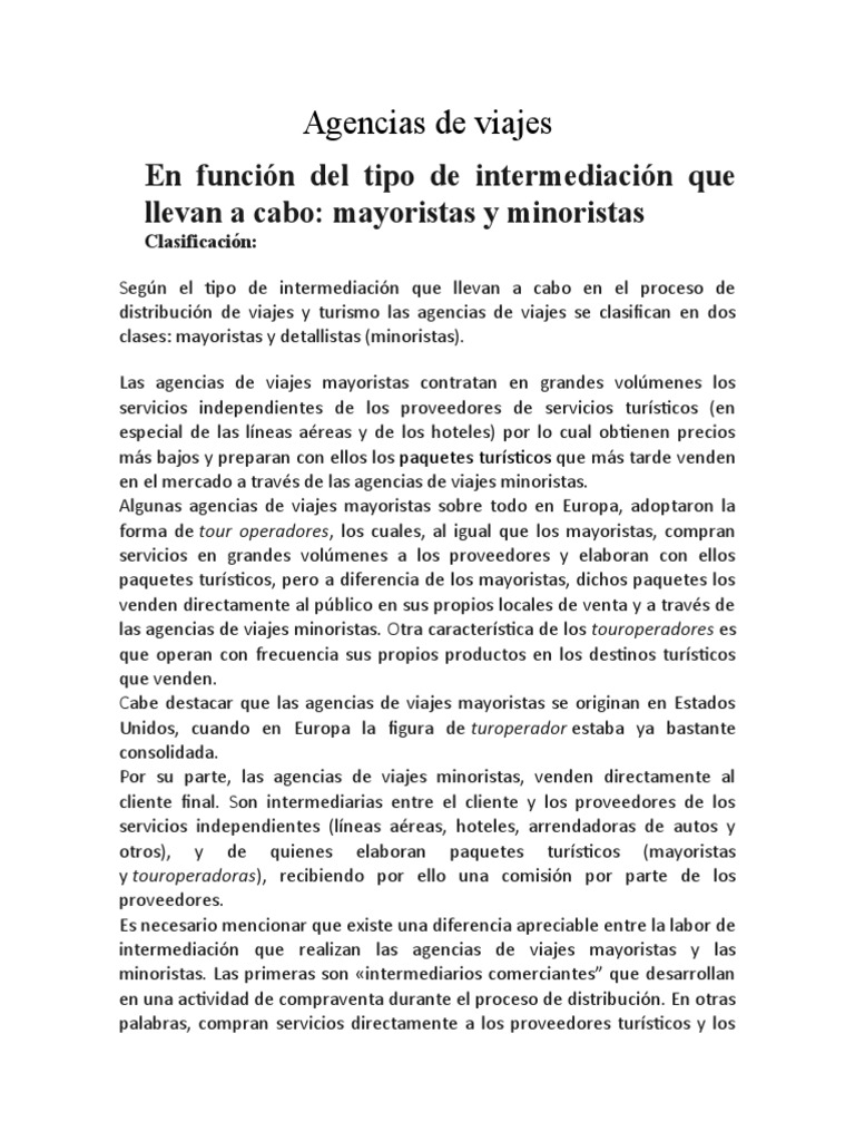 Agencias de Viajes | PDF | Agencia de viajes | Al por menor