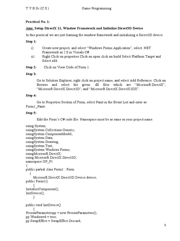 GP Pract 1-6 | PDF | Shader | Graphics