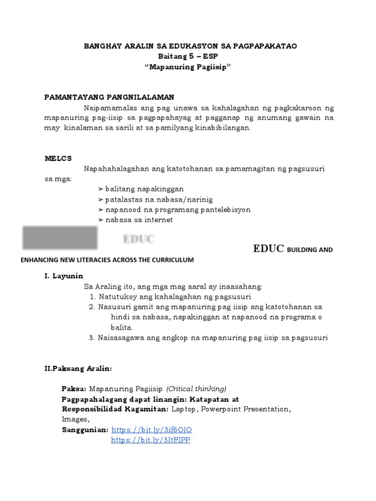 4a's Lesson Plan | PDF