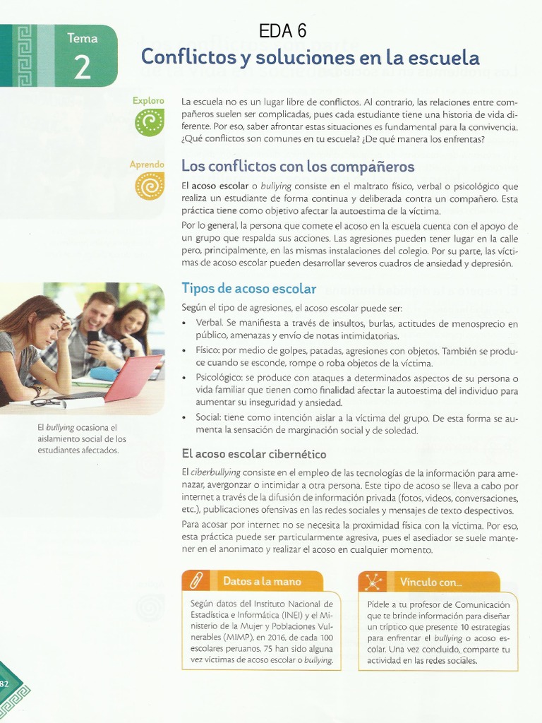 2 - DPCC 4° - Eda 6 - Actividad 2 - Conflictos y Soluciones en La Escuela | PDF