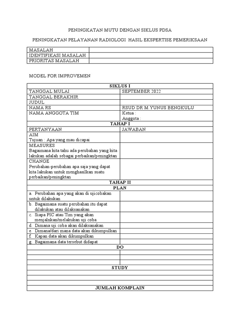 Peningkatan Mutu Dengan Siklus Pdsa | PDF