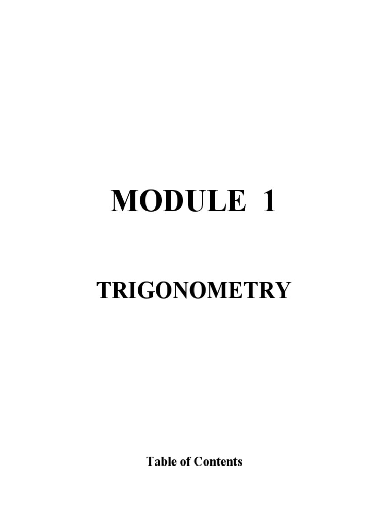 Module 1 in Mfe | PDF | Trigonometric Functions | Triangle