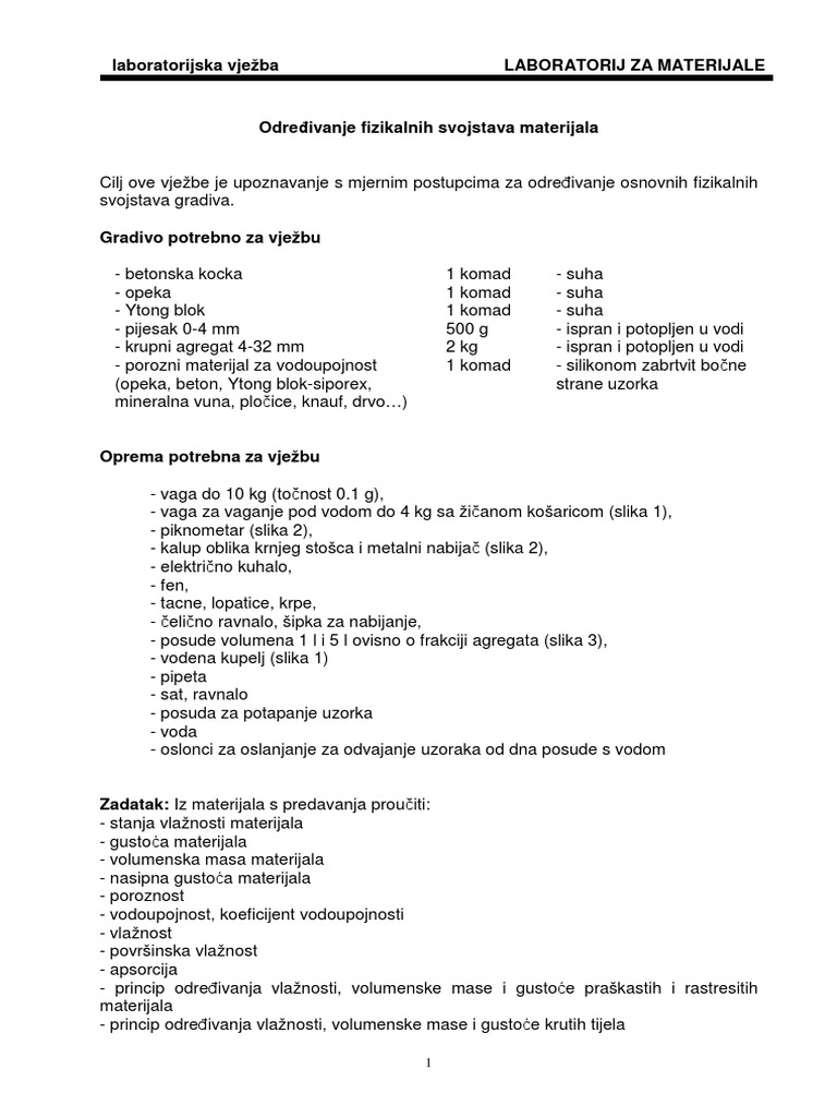 2 LAB V-Fizikalna Svojstva Materijala | PDF