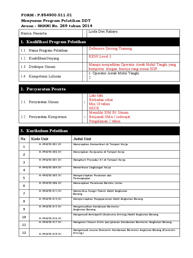 4.form Menyusun PROGRAM PELATIHAN | PDF