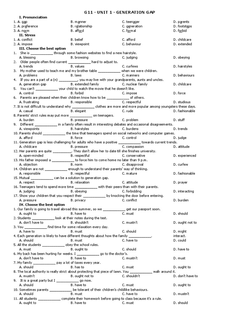 School - G11 - Unit 1 | PDF | Adolescence | Social Institutions