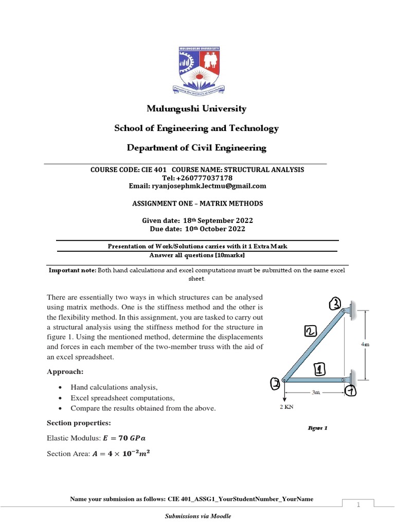 Cie 401 - Assignment One | PDF