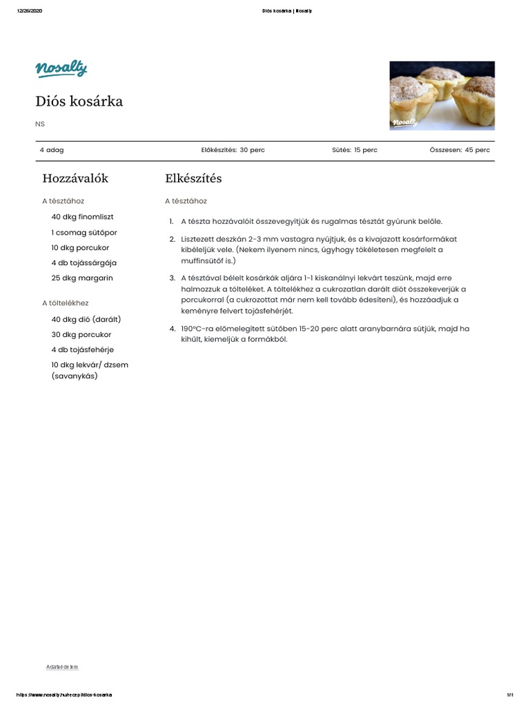 Diós Kosárka - Nosalty | PDF