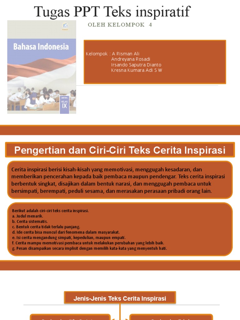 Ciri dan Jenis Teks Inspiratif Kelas 9 | PDF