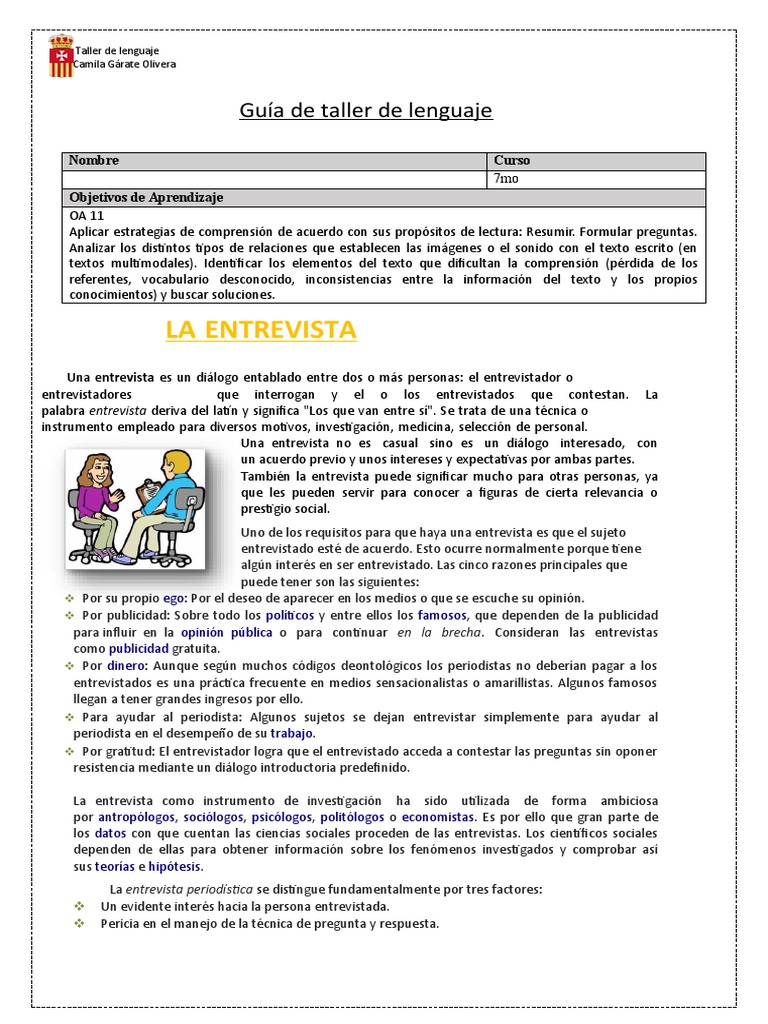 Guia 7mo La Entrevista | PDF | Cognición | Science
