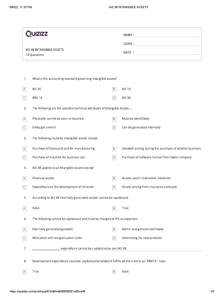 Ias 38 Intangible Assets | Download Free PDF | Intangible Asset ...