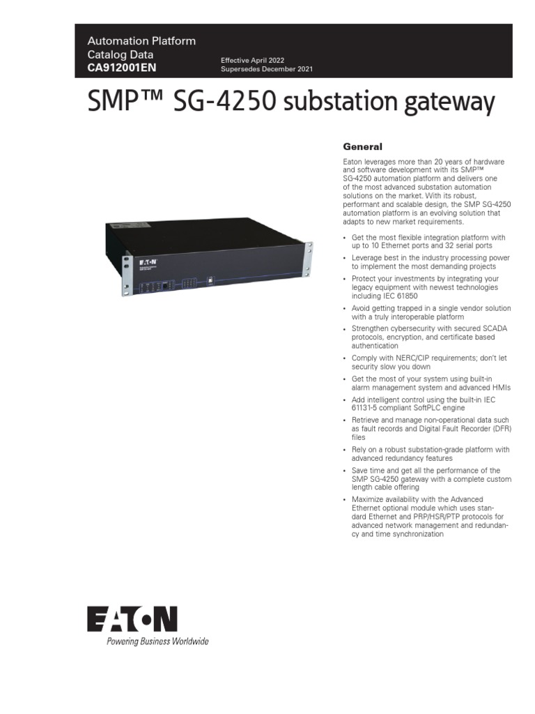 SMP SG 4250 Substation Gateway Ca912001en | PDF | Hertz ...