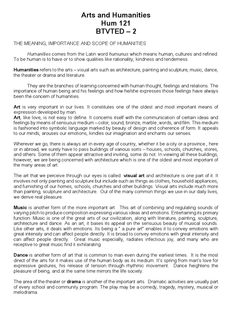 Arts and Humanities | PDF | The Arts | Dances