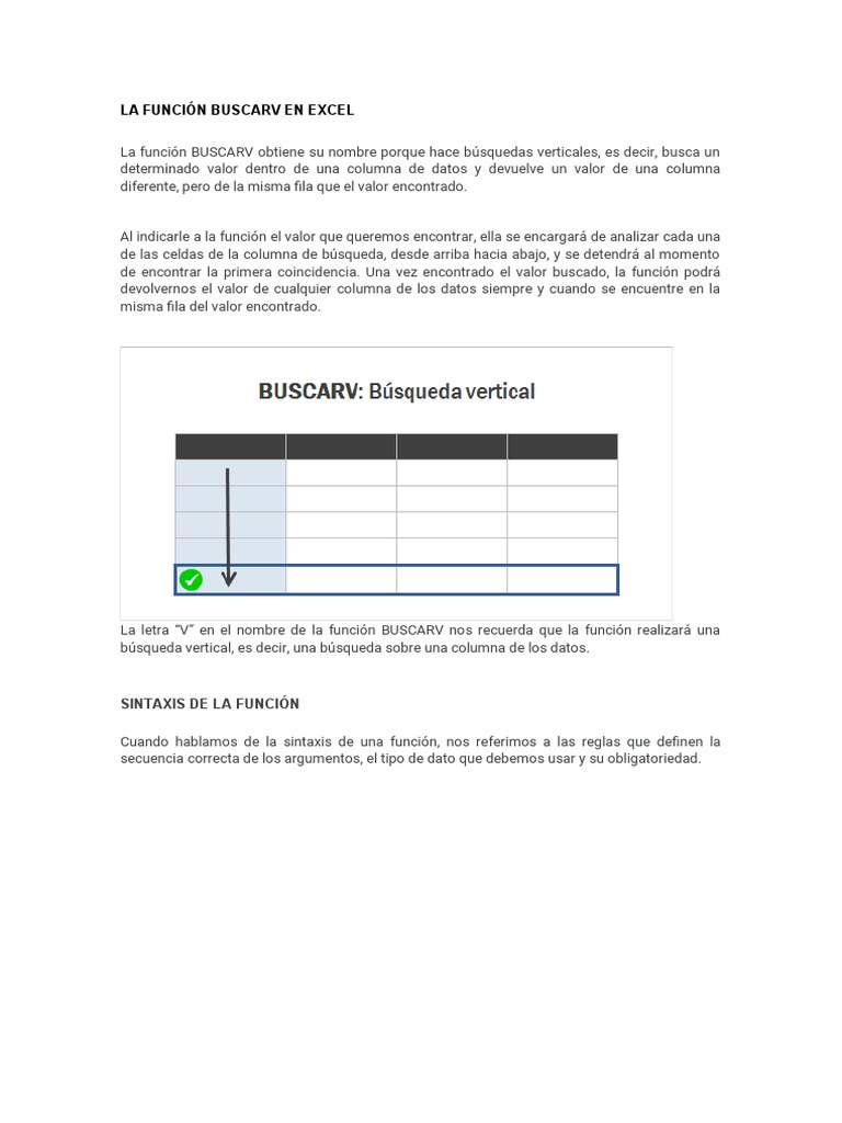 La Función Buscarv en Excel | PDF | Función (Matemáticas) | Microsoft Excel