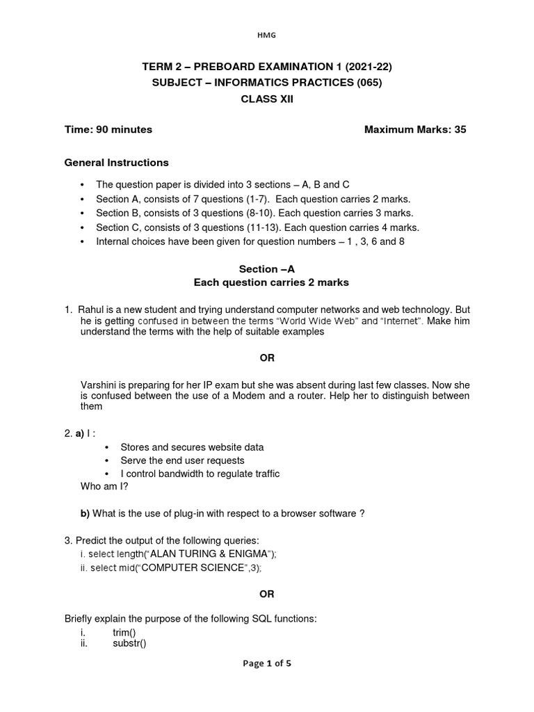Sample Paper 2 | PDF | Computer Network | World Wide Web
