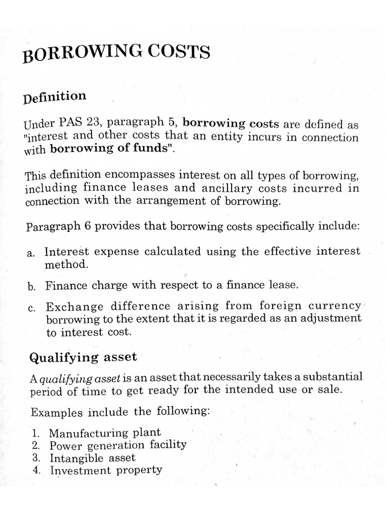 Notes For Borrowing Costs | PDF
