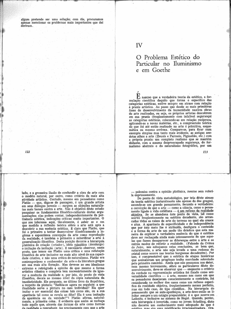 GEORGE LUKACS - O Problema Estético Do Particular No Iluminismo e em ...