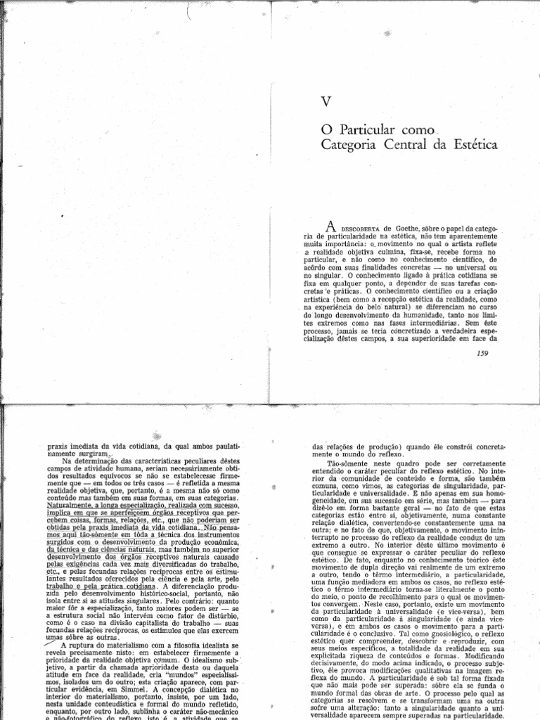 GEORGE LUKACS - O Particular Como Categoria Central Da Estética | PDF