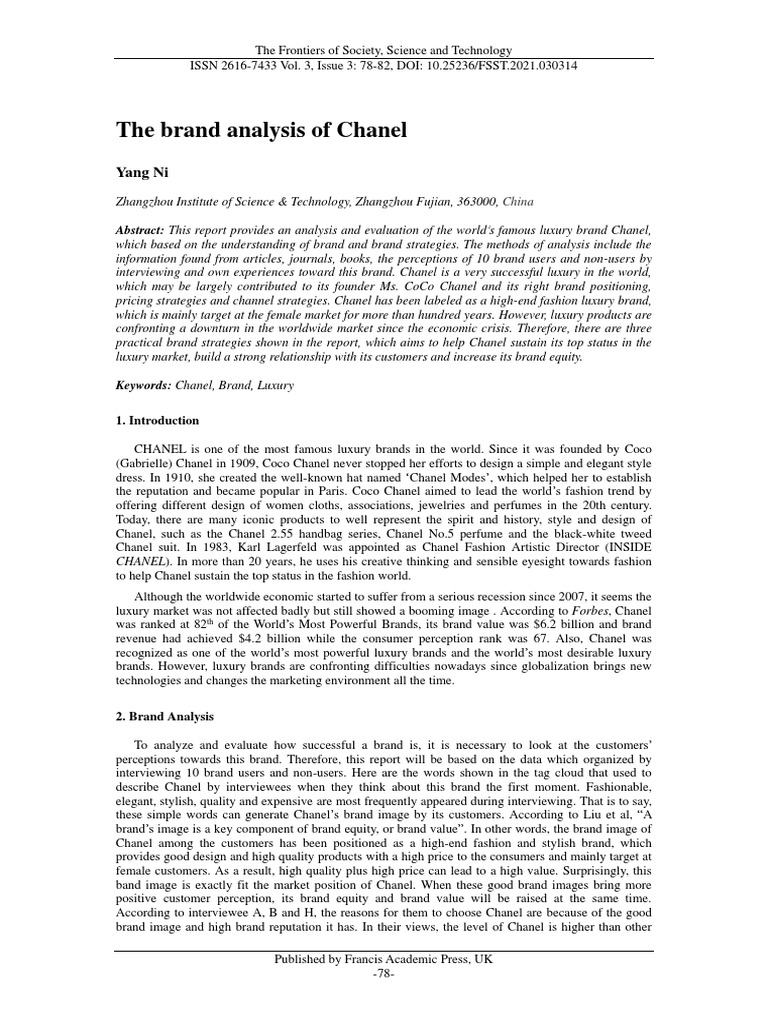 Chanel Brand Analysis Report | PDF | Brand | Luxury Goods