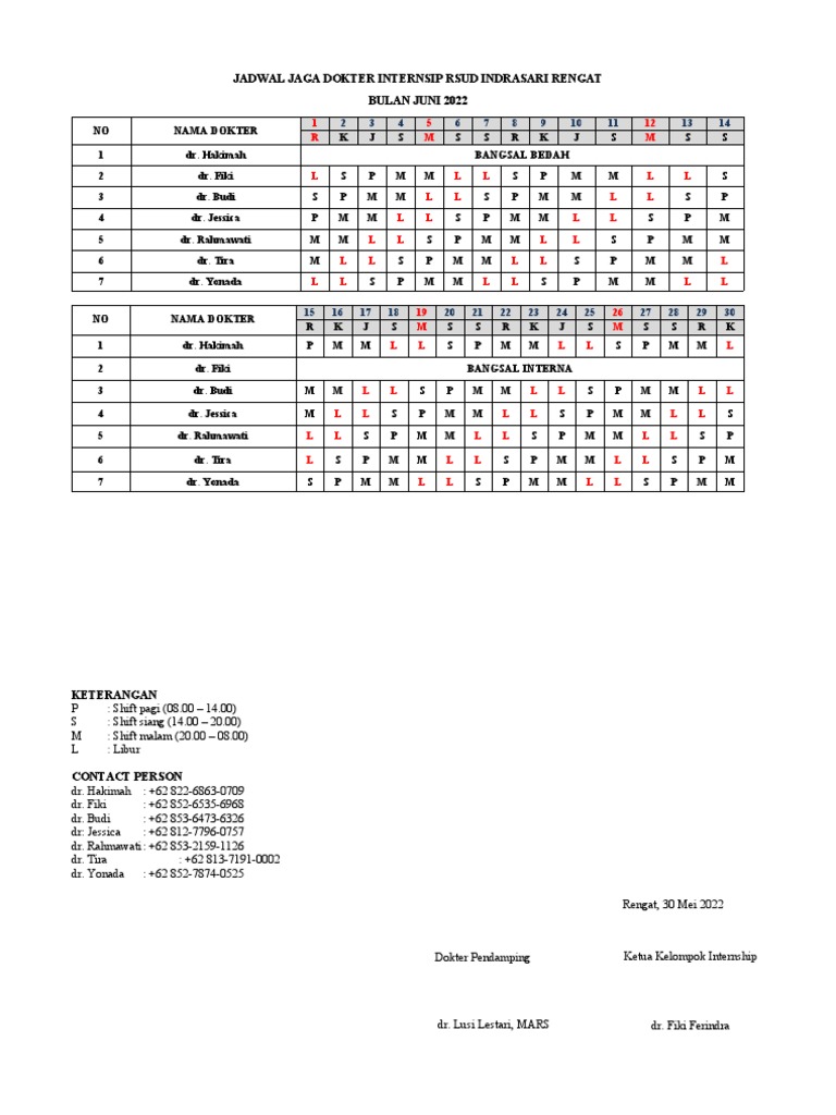 Rsud-Jadwal Juni | PDF