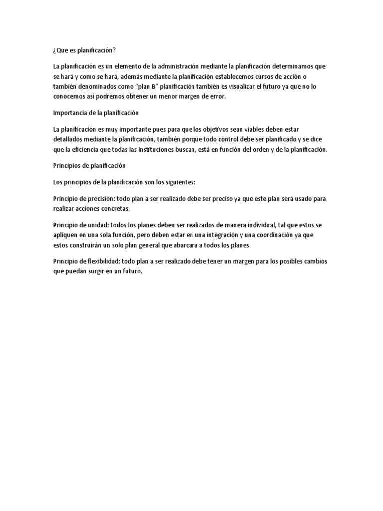 Que Es Planificación | PDF