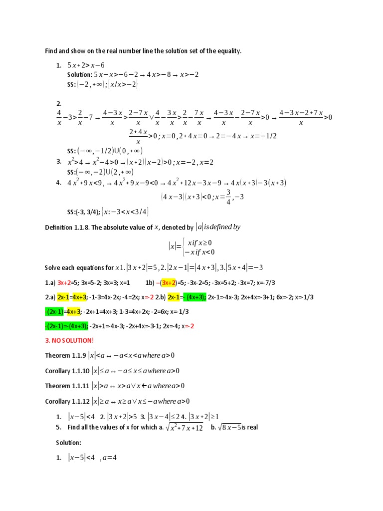 Solution Set of Inequalities 1 | PDF | Mathematical Relations | Algebra