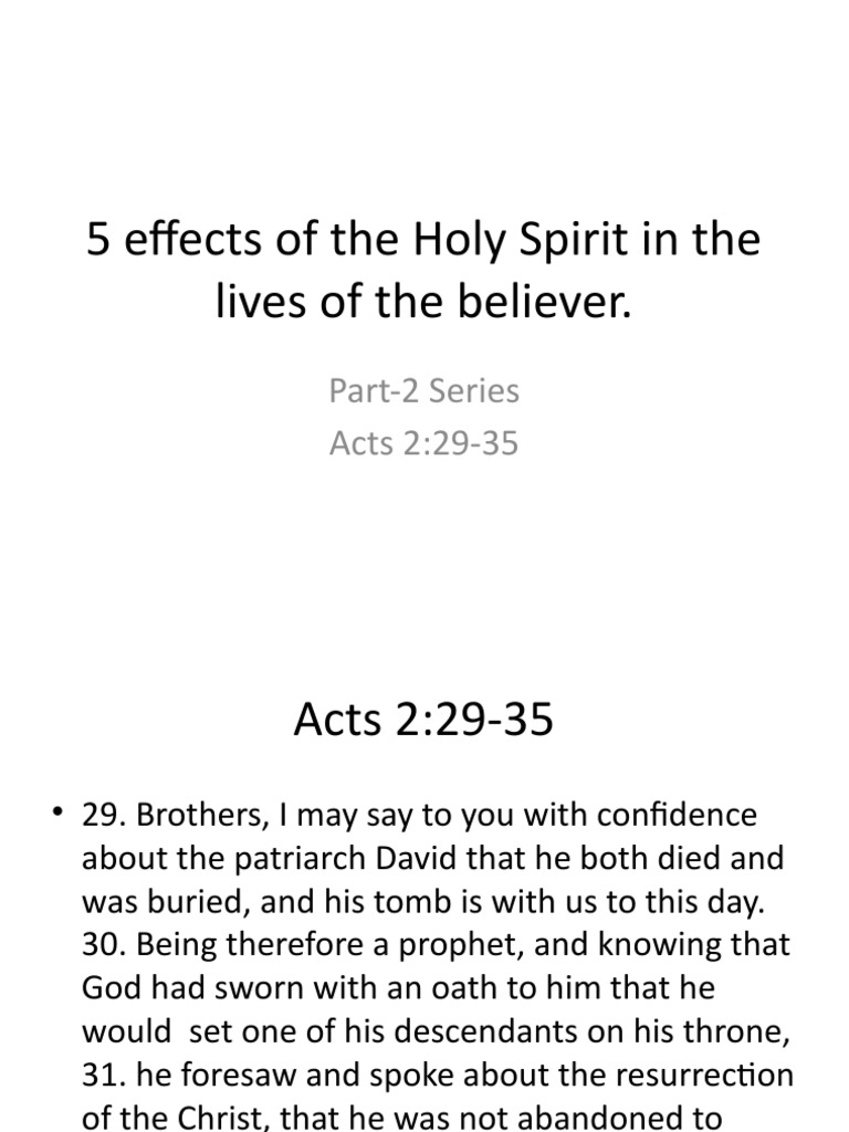 5 Effect of The Holy Spirit Part 2 | PDF | Jesus | Baptism With The Holy Spirit