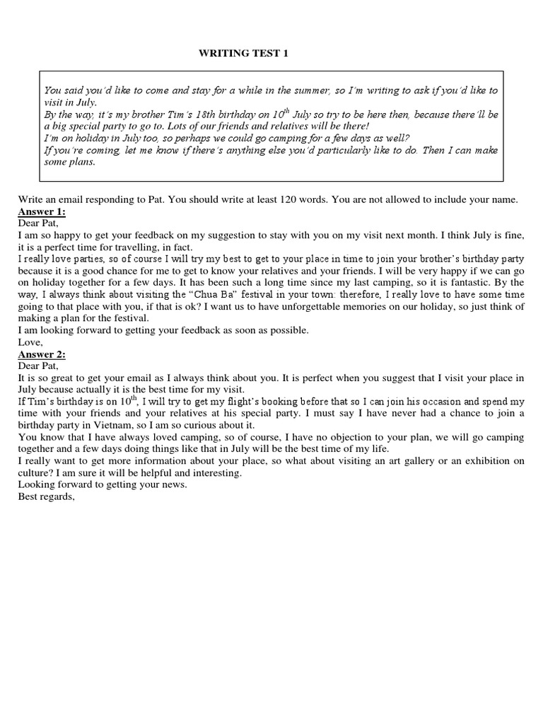 Short Email Writing - Hoang2 | PDF