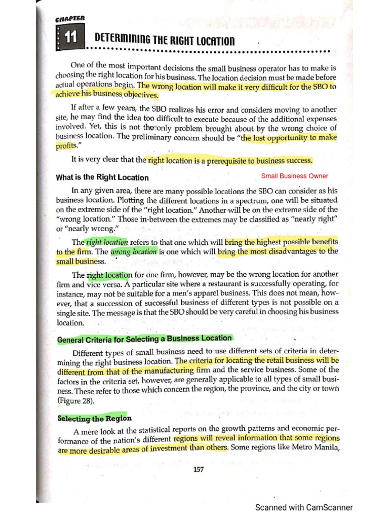 Chapter 11 - Determining The Right Location | PDF