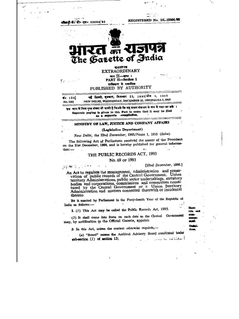 Public Records Act 1993 1 | PDF Public Records Act 1993 1 | PDF