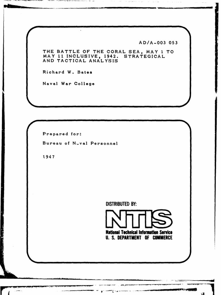 The Battle of Coral Sea Strategical and Tactical Analysis - US Navy War ...