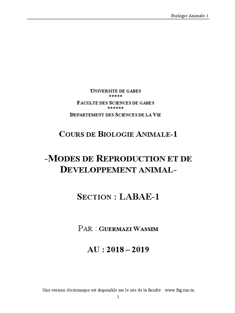 Modes de Reproduction Animale | PDF | la reproduction | Fécondation