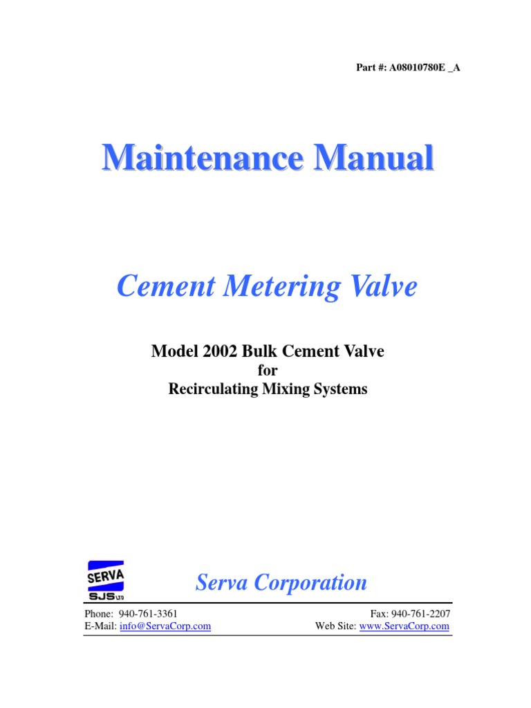 Cement Metering Valve | PDF | Valve | Actuator