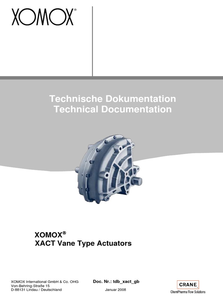 XOMOX XACT Vane Type Actuators Guide | PDF | Actuator | Valve