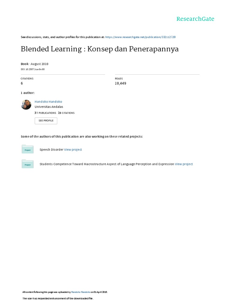 Blended Learning: Konsep Dan Penerapannya: August 2018 | PDF
