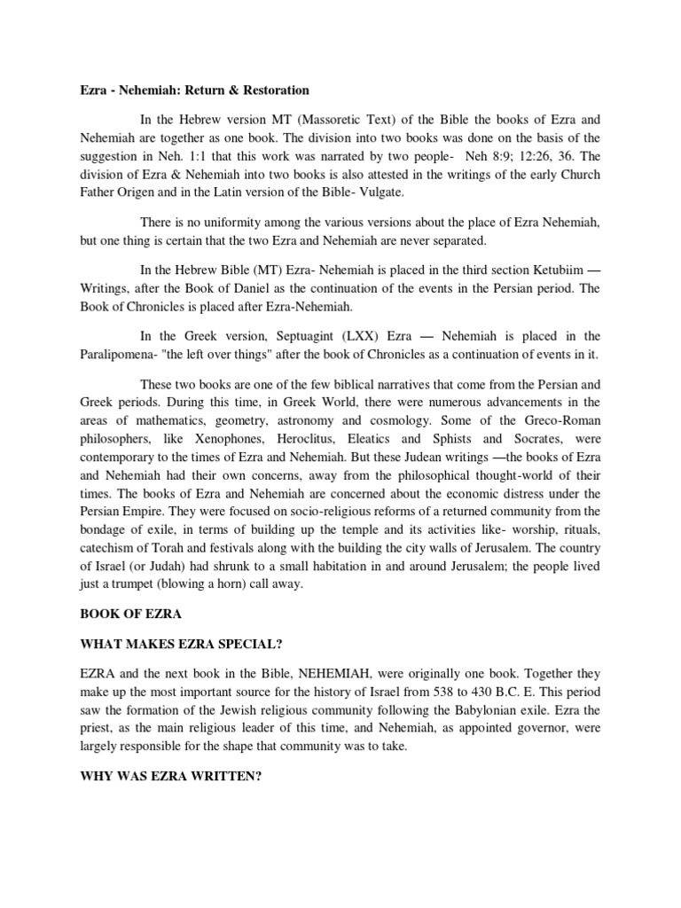 Ezra Nehemiah | PDF | Ezra | Babylonian Captivity